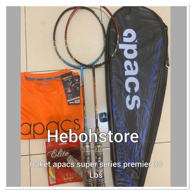 Raket Badminton APACS SUPER SERIES PREMIER BONUS +Tas+SENAR+GRIP+KAOS ...