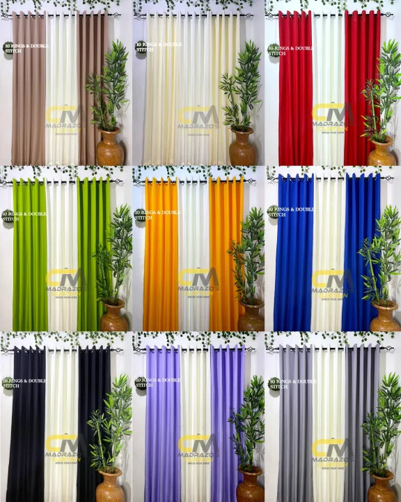 3IN1 Elegant Plain Curtain - 10RINGS / 5FT to 8FT | Lazada PH