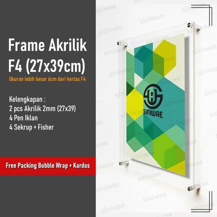 Pigura Akrilik F4 Mount Dinding Wall Frame Acrylic F4 Custom Bingkai ...