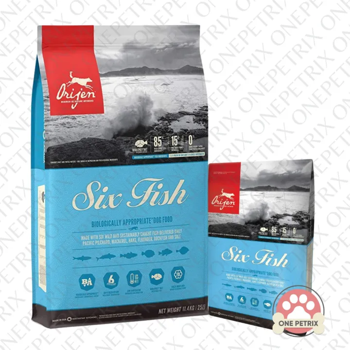 Orijen Six Fish Hypoallergenic Grain Free Dog Food (Adult and Puppy ...
