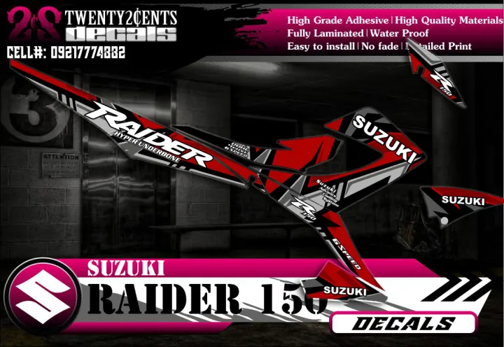 raider 150 decals sticker red gray | Lazada PH