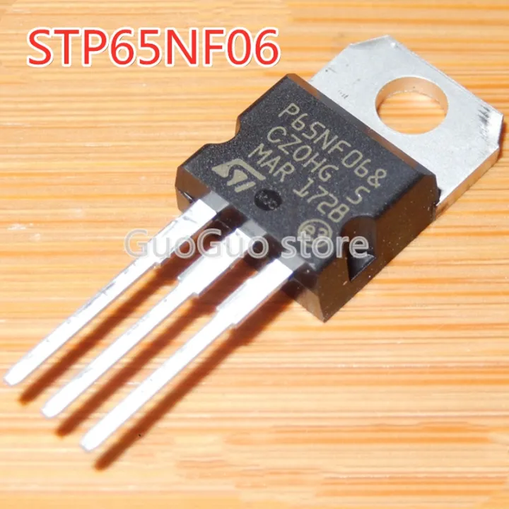 10Pcs Original P65NF06 TO-220 STP65NF06 TO220 65A/60V ST N-Channel MOS ...
