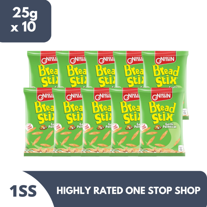 Nissin Bread Stix Garlic Parmesan 25g x 10 | Lazada PH
