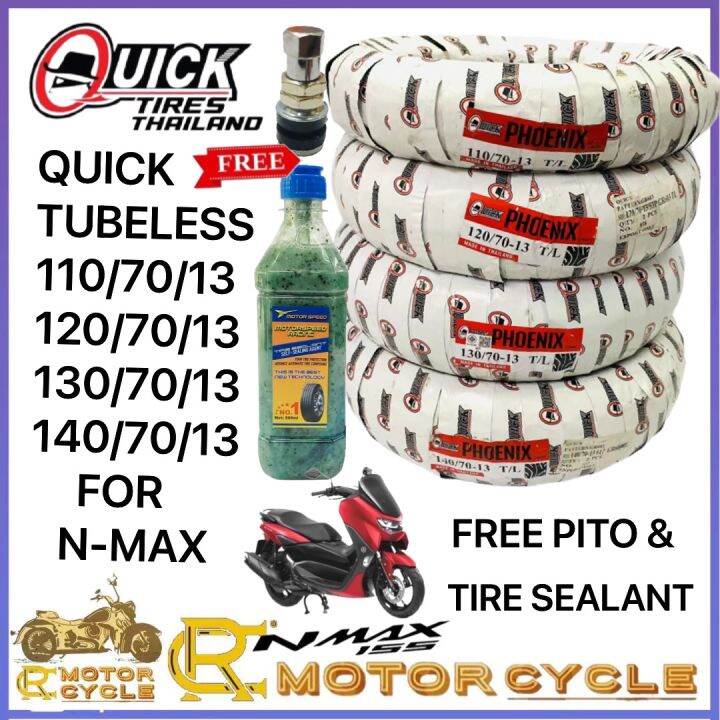 QUICK TIRE PHOENIX TUBELESS By13 For N-MAX 110/70/13 120/70/13 130/70 ...