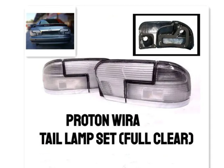 PROTON WIRA TAIL LAMP GARNISH CHROME ALBINO LAMPU BELAKANG PUTIH ...