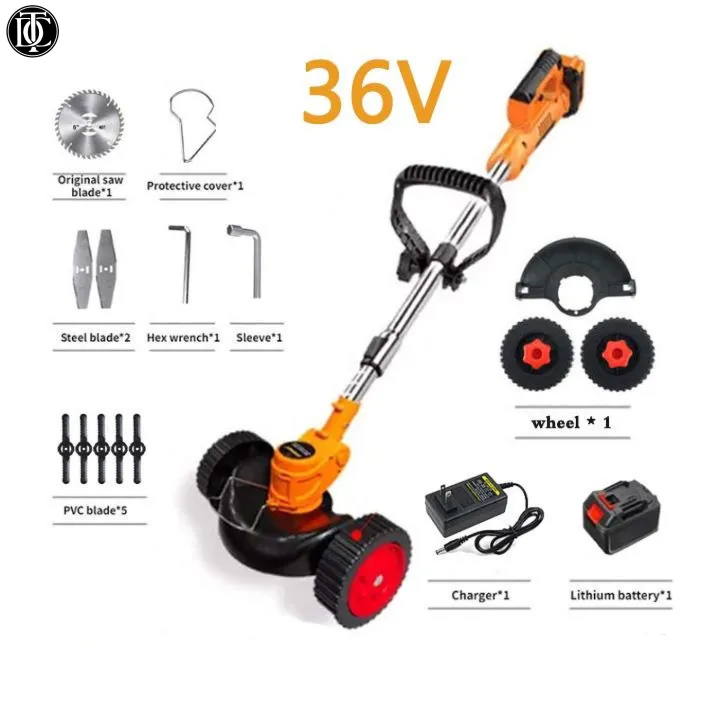 Cordless Lawn Mower Rechargeable Electric Grass Cutter with Lithium ...