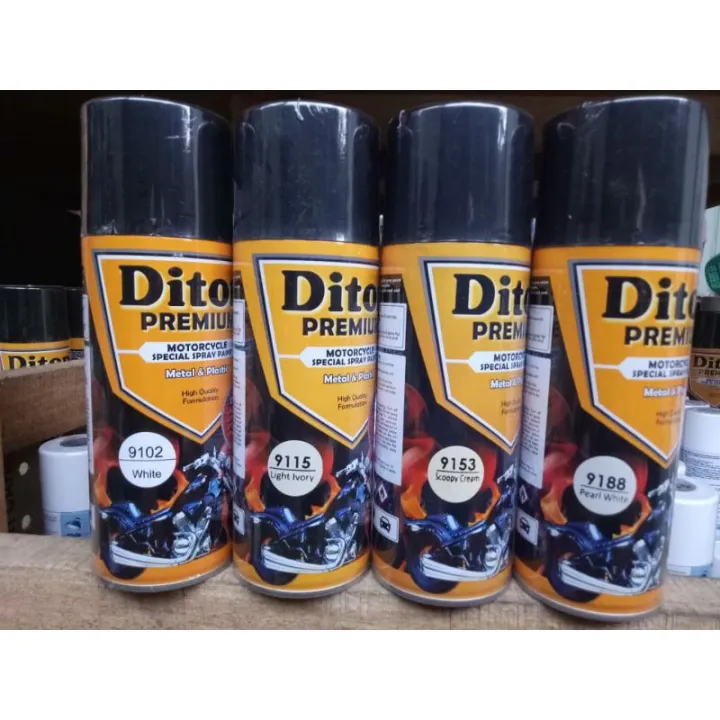 Pilok Pilox Cat semprot Diton premium putih mutiara cream krem crem pearl white pernis clear ...