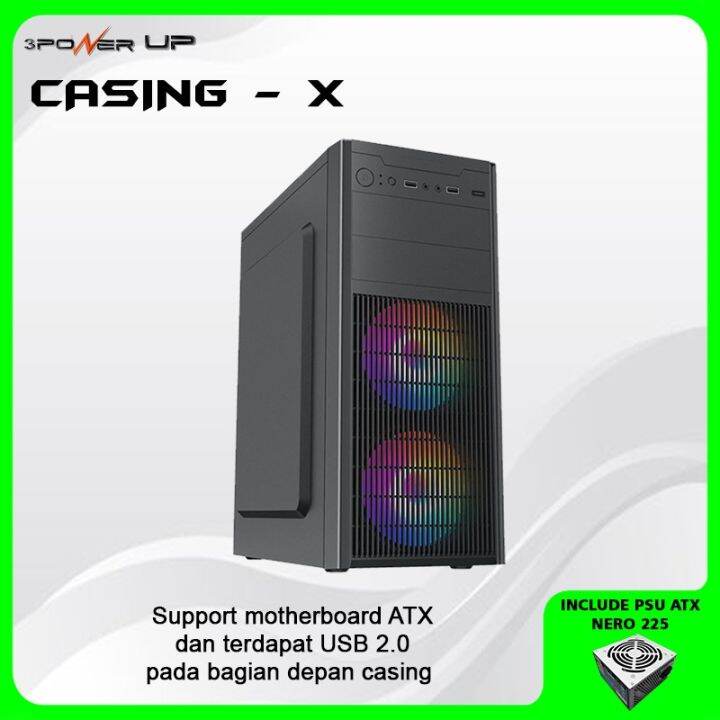 Casing PC Office 3Power Up CASING-X with CD- ROM include PSU NERO 225 ...