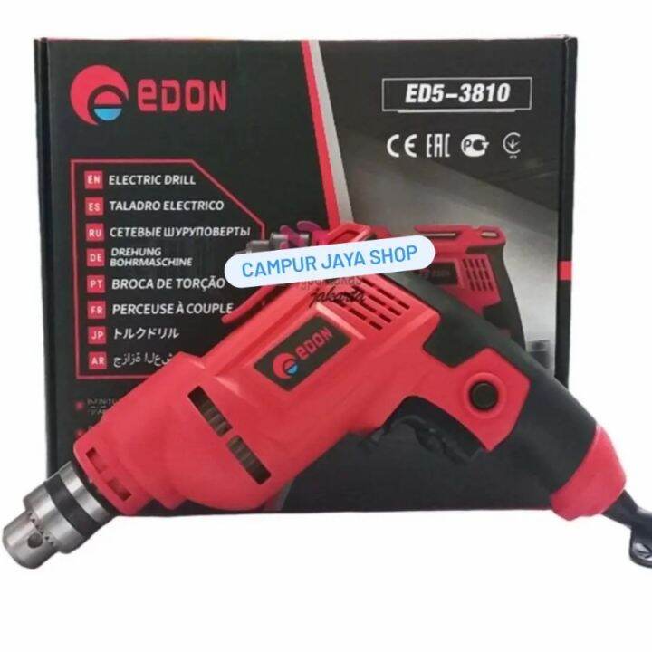 Mesin Bor Tangan Besi Tembok Beton Listrik 10mm 10 mm ngebor Edon Ori | Lazada Indonesia