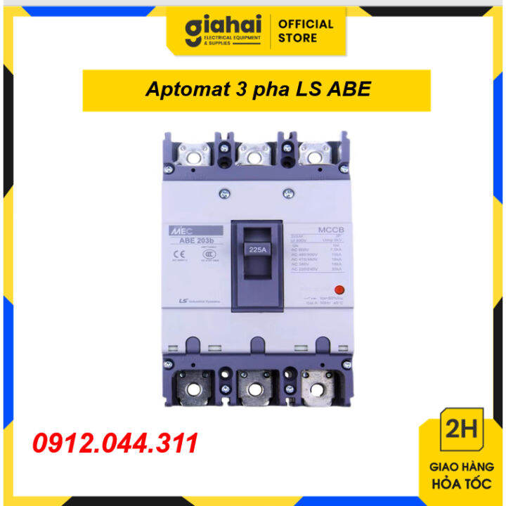 Aptomat Khối 3 Pha LS ABE 20A ~ 100A, cầu dao điện MCCB LS 3P ABE, cầu dao tự động, át khối ...