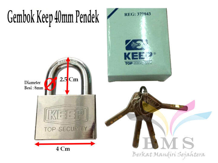 BMS - KEEP Gembok Gudang Ruko Rukan Leher PENDEK 40 50 60 70 mm ...