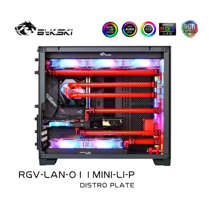 Bykski Distro Plate สำหรับ LIAN LI O11 Dynamic Mini Case,แผงด้านหน้า Cooling Loop Solution, 12V ...