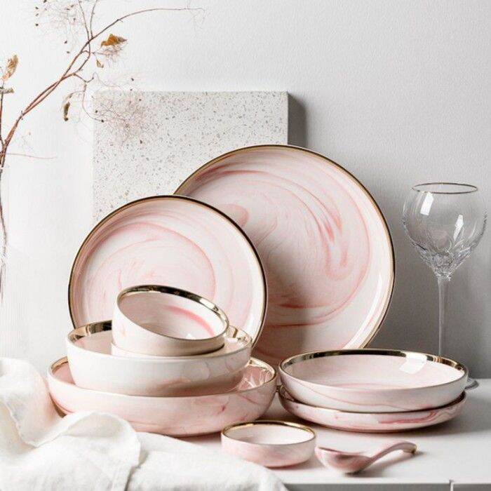 Marble - Piring Cantik, Piring Keramik, Piring Set, Hadiah Pernikahan ...