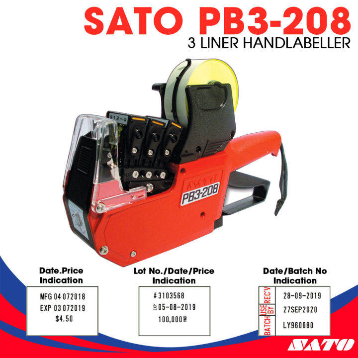 Sato PB3-208 3-Liner hand labeller | Lazada PH
