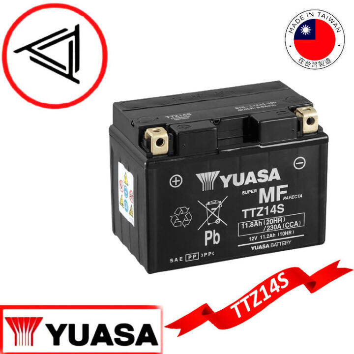 YUASA MOTORCYCLE BATTERY TTZ14S (made in Taiwan) - for BMW R1200GS / BMW C600 / KTM Adventure ...