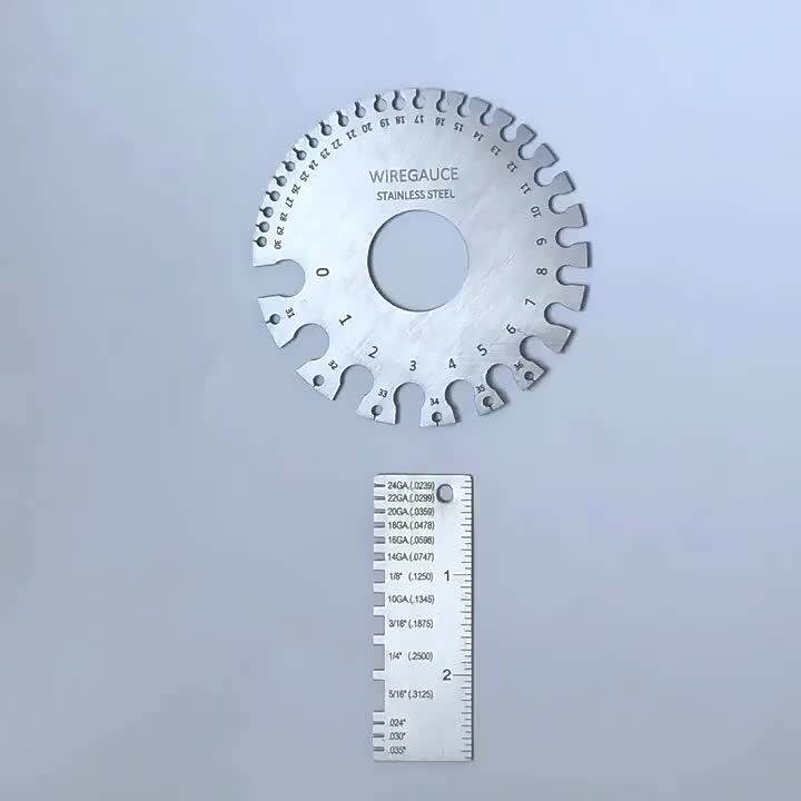 0-36 Round AWG Wire Gauge Thickness Ruler Gauge Diameter Stainless ...
