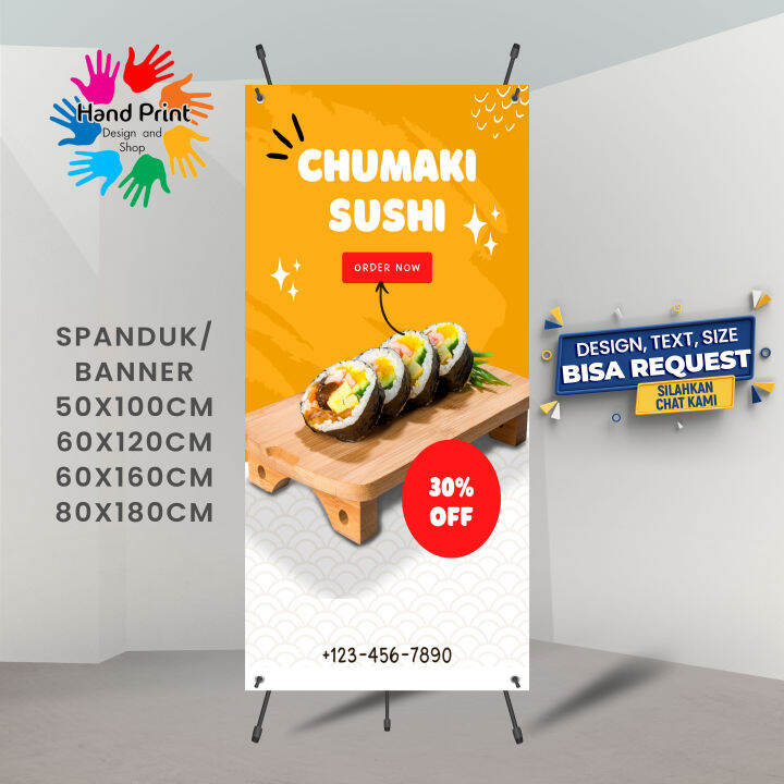 SPANDUK BANNER Aneka Sushi Makanan Jepang Kimbab Makanan Bisa Request ...