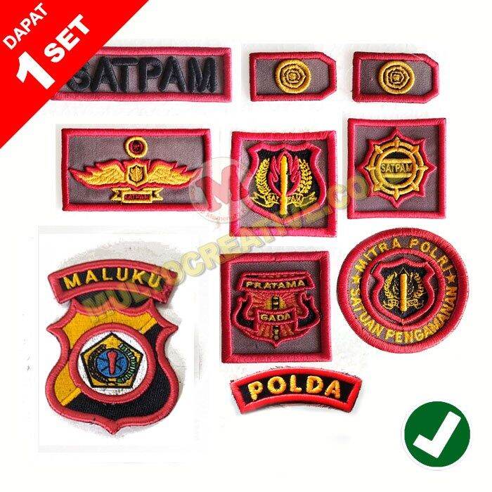 Atribut Logo Satpam Bordir Timbul Terbaru Security Maluku dan Maluku ...