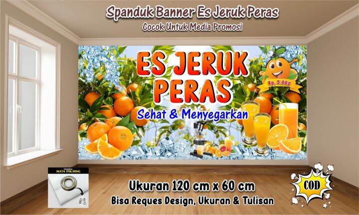 Spanduk Banner Es Jeruk Peras Ukuran 120 cm x 60 cm | Lazada Indonesia
