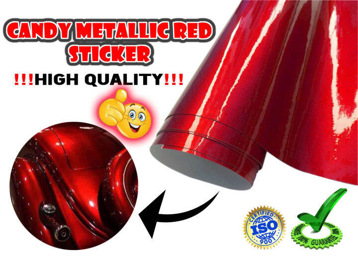 STICKER CANDY RED METALLIC !!!! HIGH QUALITY !!! for car, motorcycle ...