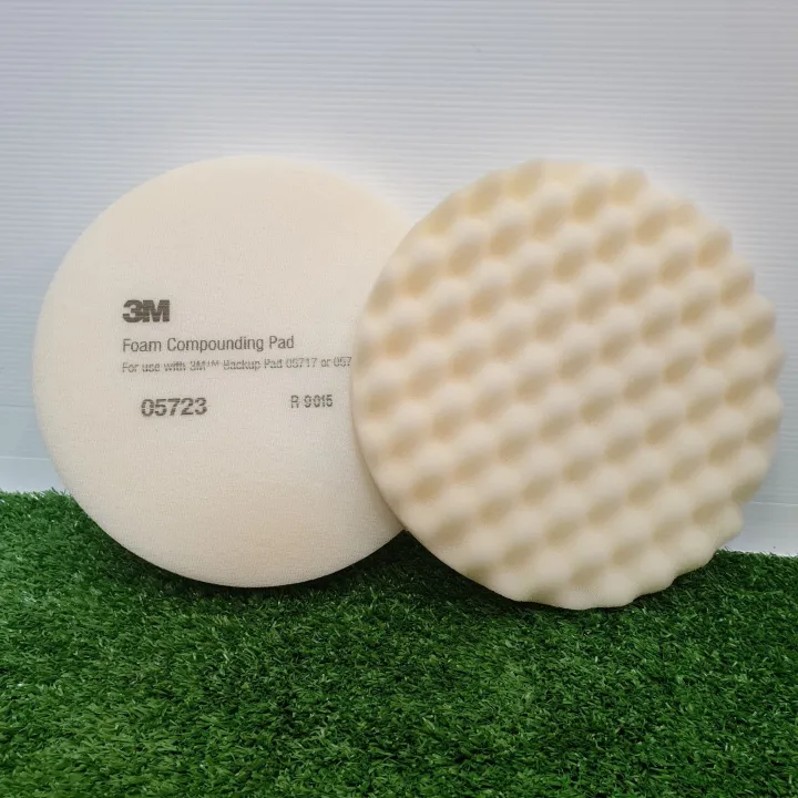 ฟองน้ำ ขัดหยาบ สีขาว ขนาด 8นิ้ว 3M 05723 Foam Compounding Pad (ราคา/1 ...