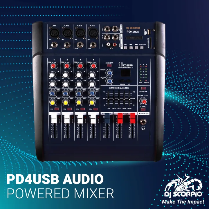 DJ SCORPIO (PD4USB) - Audio Powered Mixer | Lazada PH