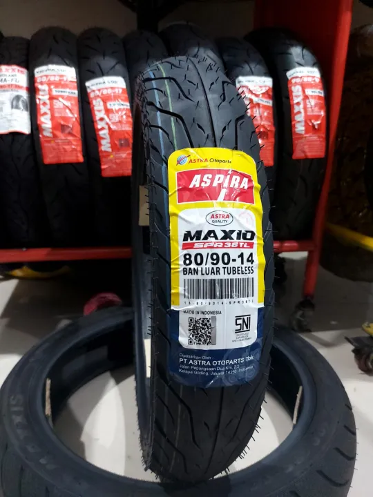 Ban Motor Aspira Maxio SPR 38-TL 80/90-14 free pentil | Lazada Indonesia