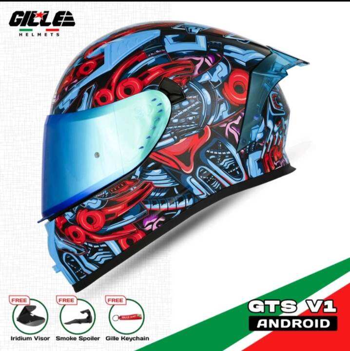 Gille 135 GTS SERIES V1 Android Full Face Dual Visor Motorcycle Helmet ...