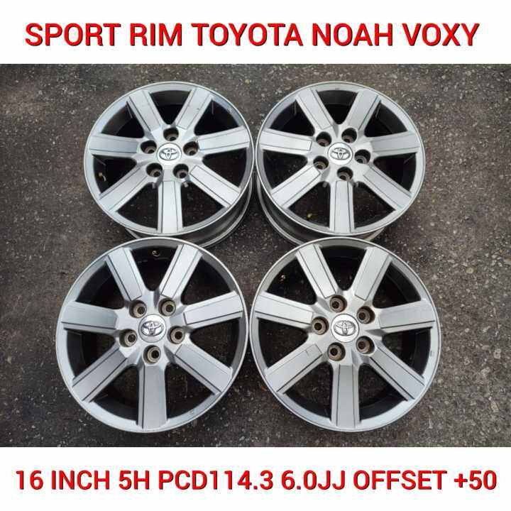 Toyota Sport Rim 16 INCH 5H PCD114.3 6.0JJ Offset +50 For Toyota Noah Voxy Estima Previa Alphard ...