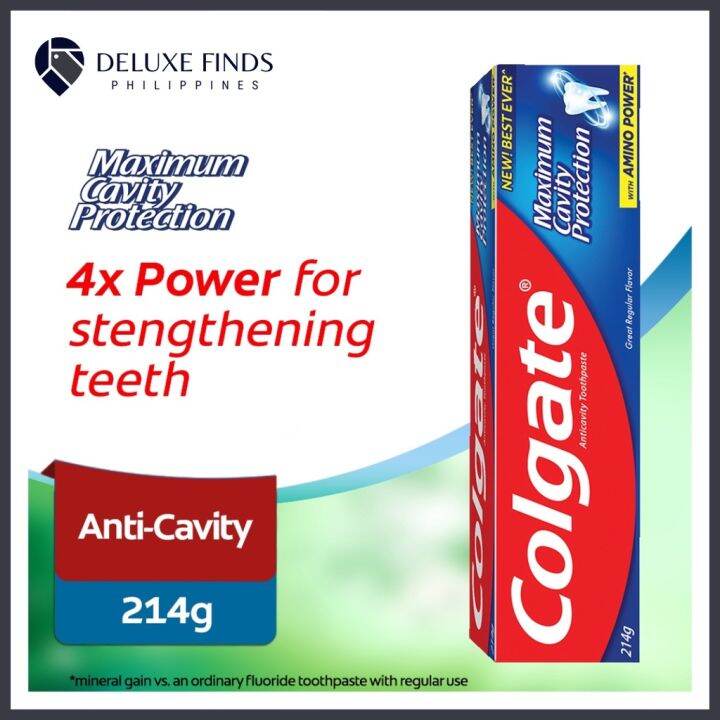 Colgate Maximum Cavity Protection Great Regular Flavor Anti-Cavity Family Toothpaste 214g ...