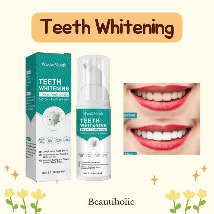 100% Effective Teeth Whitening Mousse Toothpaste Cleansing Teeth Mousse ...