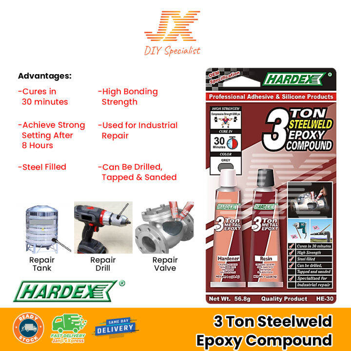 HARDEX HE-30 3 Ton Steelweld Epoxy Compound | Lazada