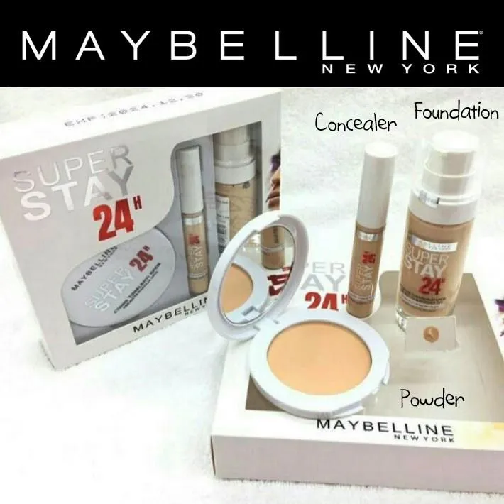 HM New Maybellin e Super Stay 24H.3in1 Compact Powder, Concealer and Foundation set | Lazada PH