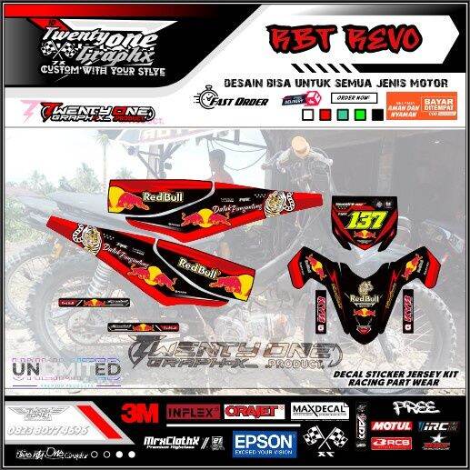DECAL RBT DEKAL MOTOR Rbt honda Revo abs fi red bull HONDA YAMAHA REVO ...