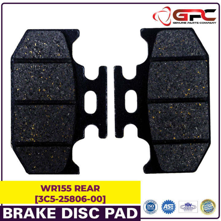 GPC Yamaha WR155 Rear Brake Disc Pad Set [3C5-25806-00] | Lazada PH