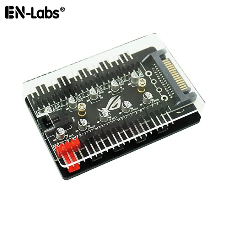 CPU PWM 4Pin 10 Way 12V 3/4 Pin Fan Hub Controller Splitter w/ PMMA ...