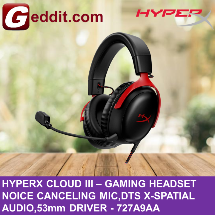 HYPERX CLOUD III – GAMING HEADSET NOICE CANCELING MIC,DTS X-SPATIAL AUDIO,53mm DRIVER - 727A8AA ...