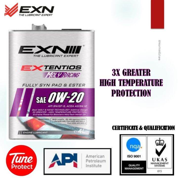 EXN Extentios Molyracing 0W20 Fully Synthetic Oil (PAO grade) | Lazada