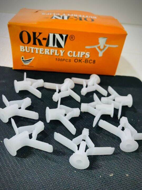 OK-IN BUTTERFLY CLIP 10PCS CELLING TYPE WALL PLUG FIXER 天花板 石膏板 锁螺丝 灯饰 ...