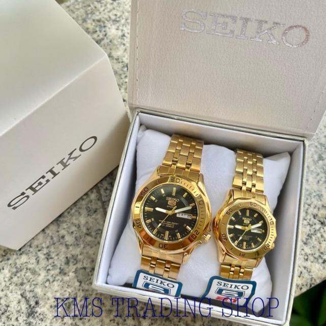 NEW Seiko 5 Automatic Hand Japan Movement Watch Couple with Day Date ...