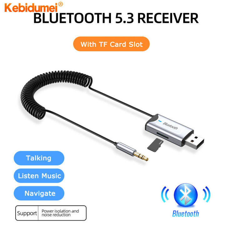 Kebidumei Bluetooth Receiver AUX 5.3 Stereo Wireless USB Dongle to 3 ...