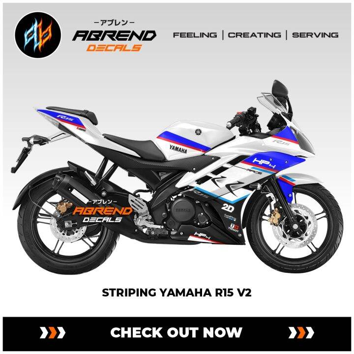 Striping R15 V2 HP4 / Stiker Motor Yamaha R15 V2 Desain Custom | Lazada ...