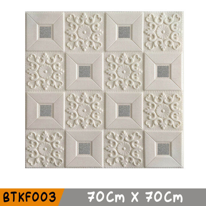 wallpaper foam 3D foam wallpaper stiker foam peredam suara motif batik ...