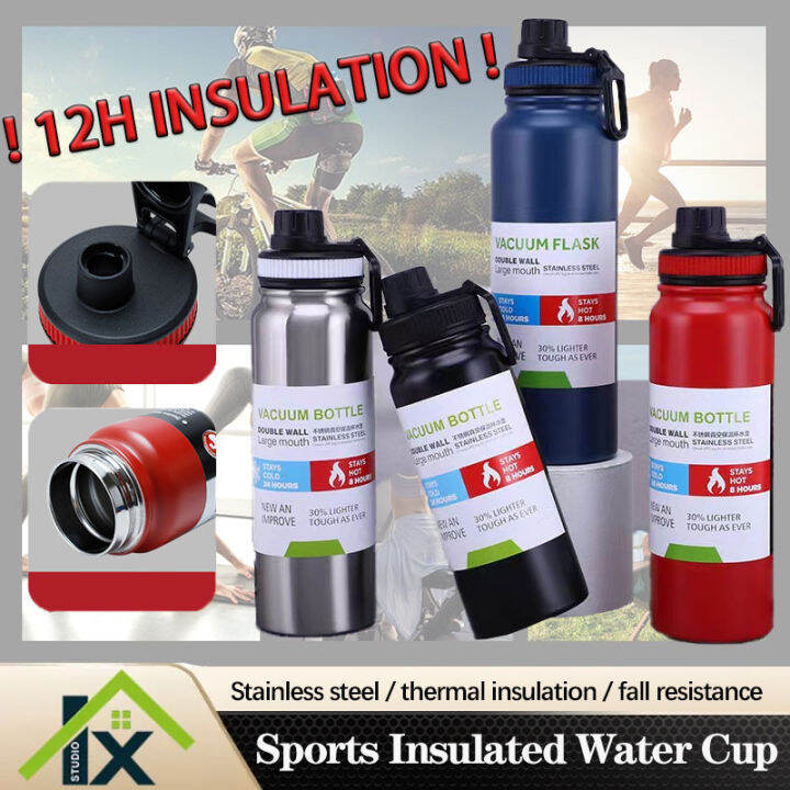 STUDIOVIX 800ml/1 Liter Thermo Flask Double Wall Vacuum Insulated Stainless Steel Water Bottle ...