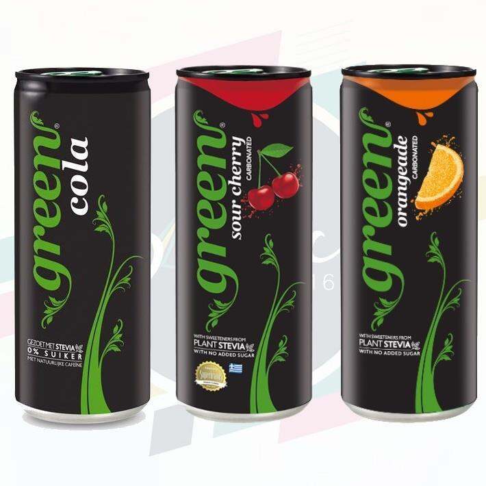 Plant Stevia Green Cherry / Green Cola / Green Orange / Carbonated Soda ...