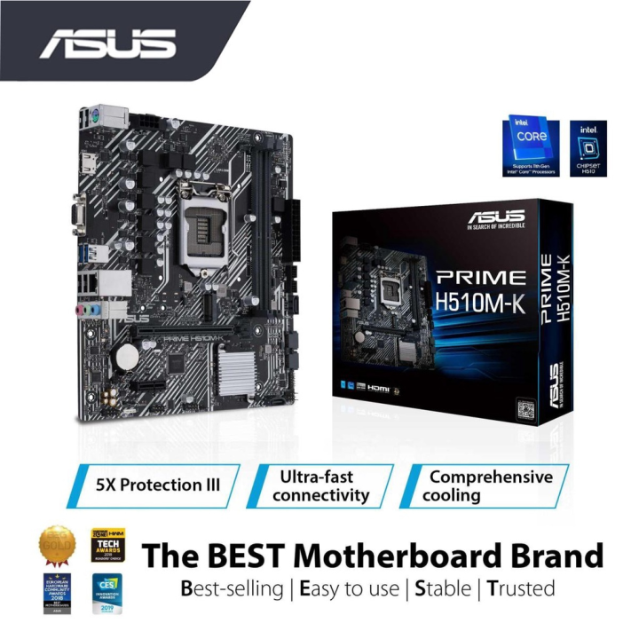 ASUS Prime H510M-K Intel® H510 (LGA 1200) micro ATX motherboard and RGB header | Lazada