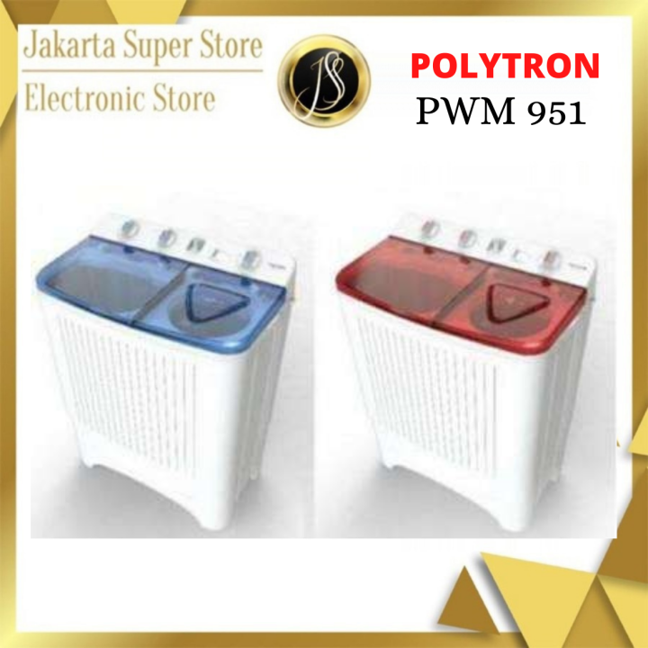 MESIN CUCI POLYTRON PWM 951 / 2 TABUNG 9,5 KG | Lazada Indonesia