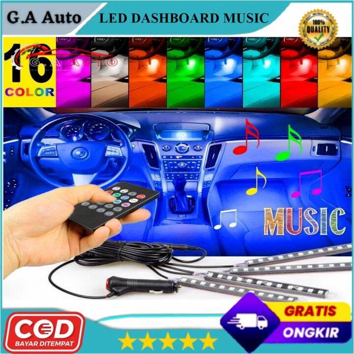 Lampu LED Kolong Dashboard Kabin Mobil Remote mengikuti Irama Musik ...