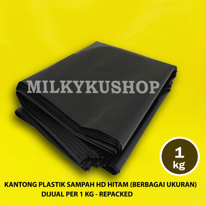 KANTONG PLASTIK SAMPAH HD HITAM BERAT 1 KG REPACK | Lazada Indonesia