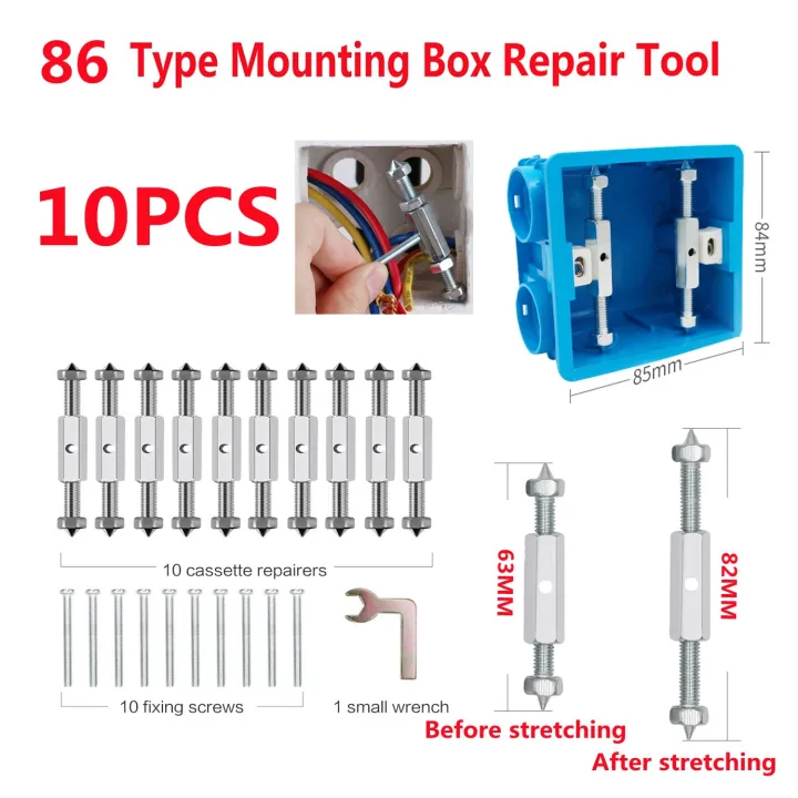 10pcs Switch Socket Wall Switch BOX Repairer Cassette Screws Support ...
